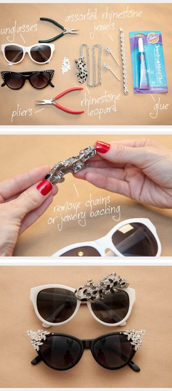 20+ Creative DIY Sunglasses Makeovers - Summer DIY Projects