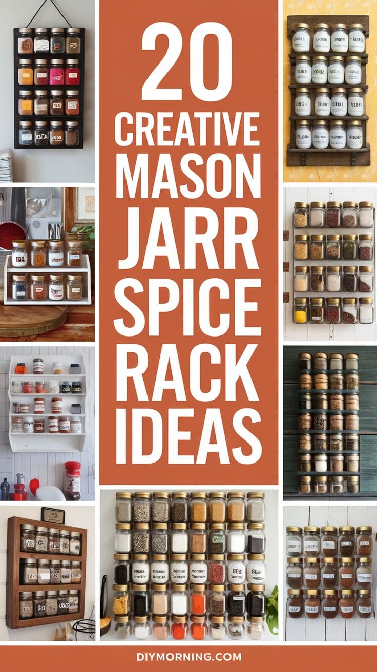 20 Creative Mason Jar Spice Rack Ideas for Your Kitchen - DIY Morning