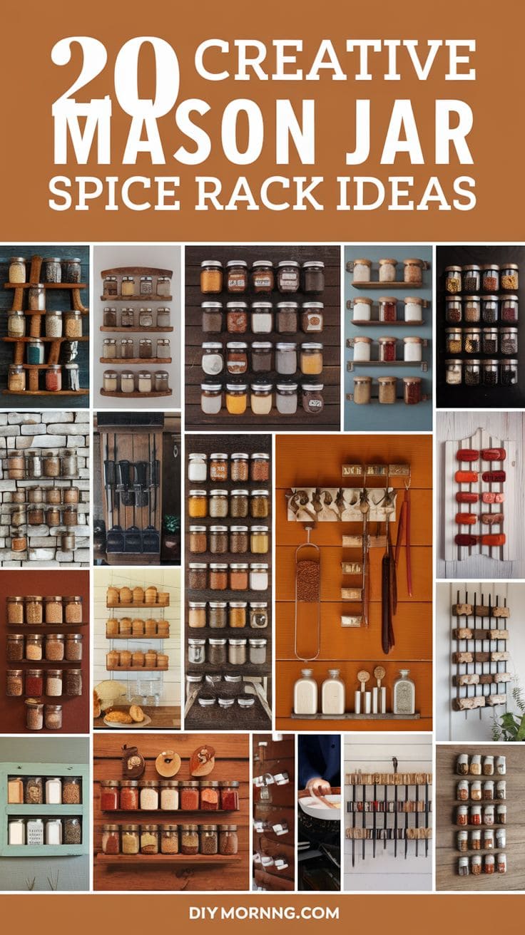 20 Creative Mason Jar Spice Rack Ideas for Your Kitchen - DIY Morning