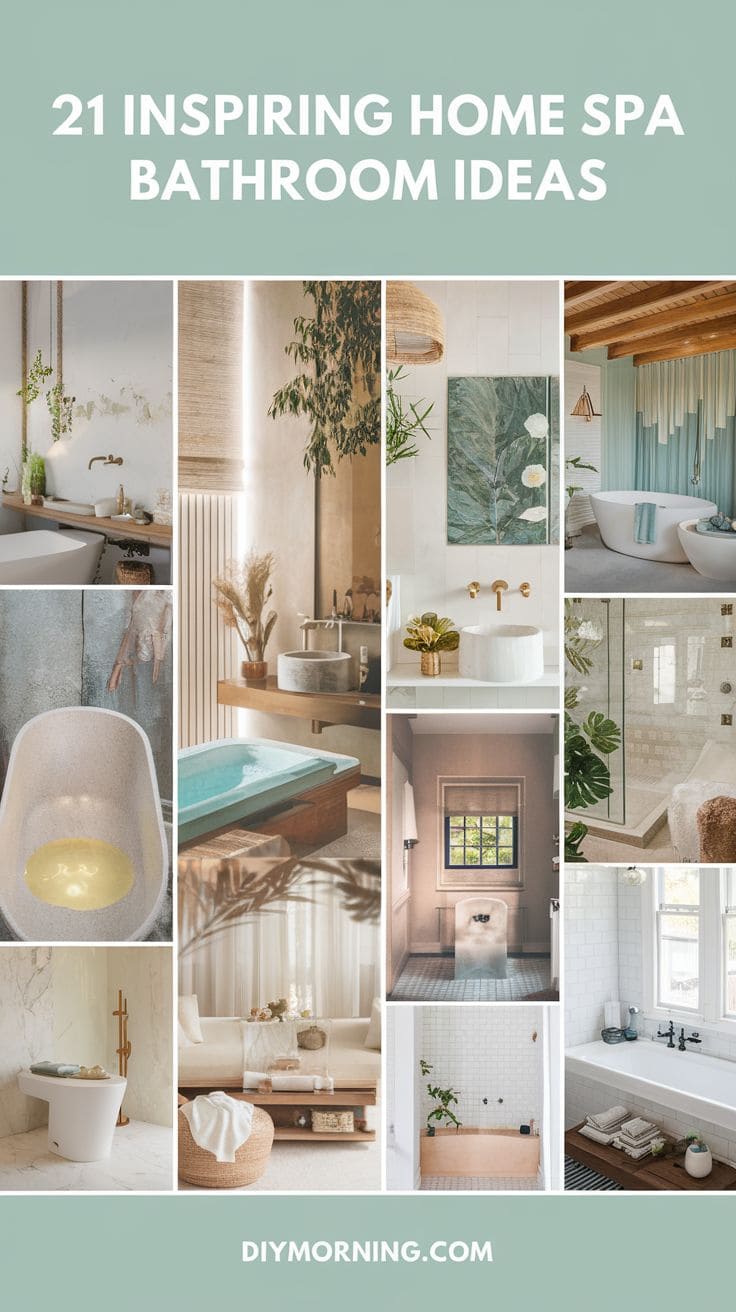 21 Inspiring Home Spa Bathroom Ideas for Ultimate Relaxation - DIY Morning