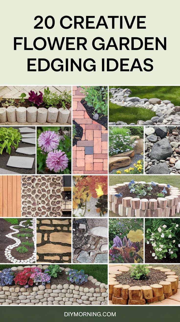 20 Creative Flower Garden Edging Ideas for Your Outdoor Space - DIY Morning