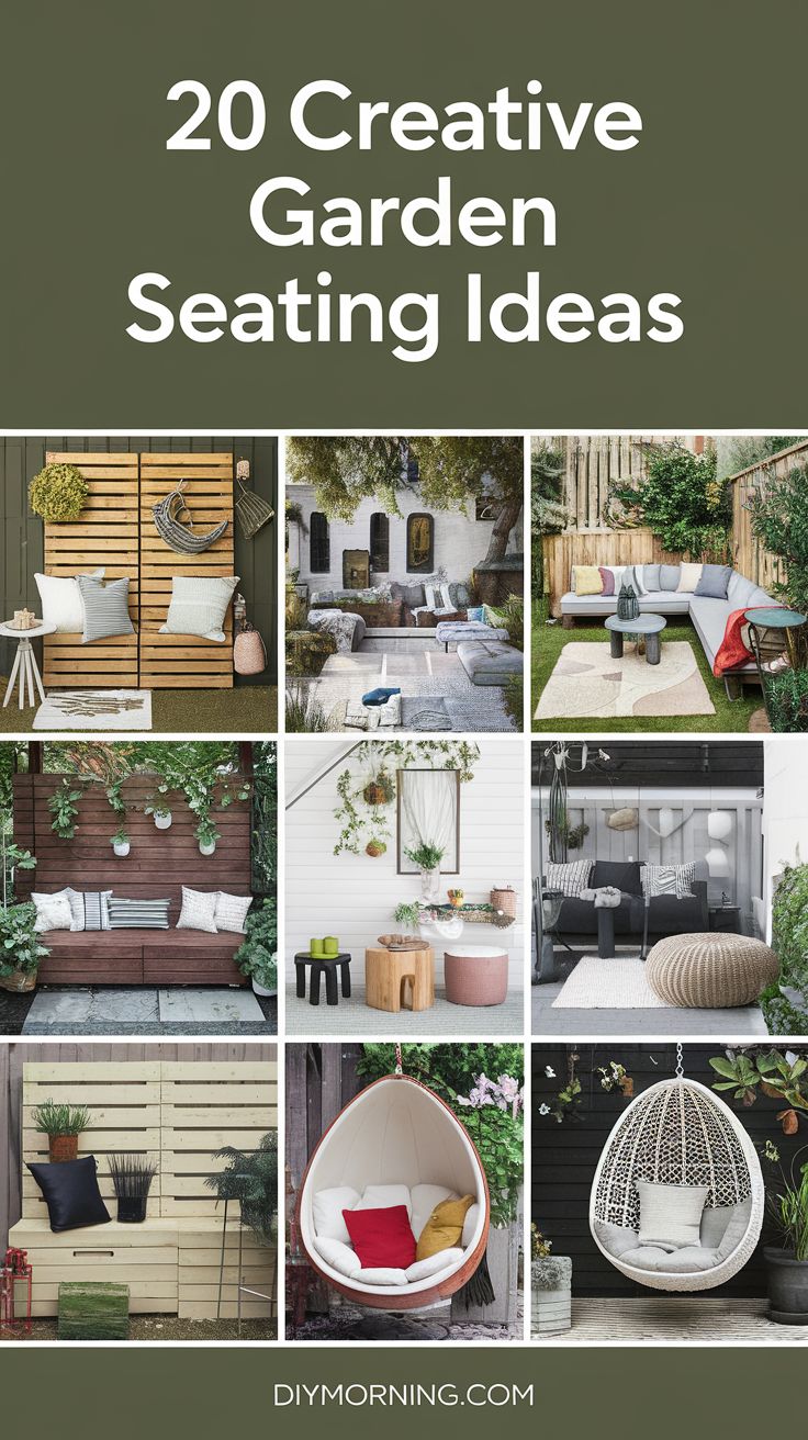 20 Creative Garden Seating Ideas for Your Outdoor Oasis - DIY Morning