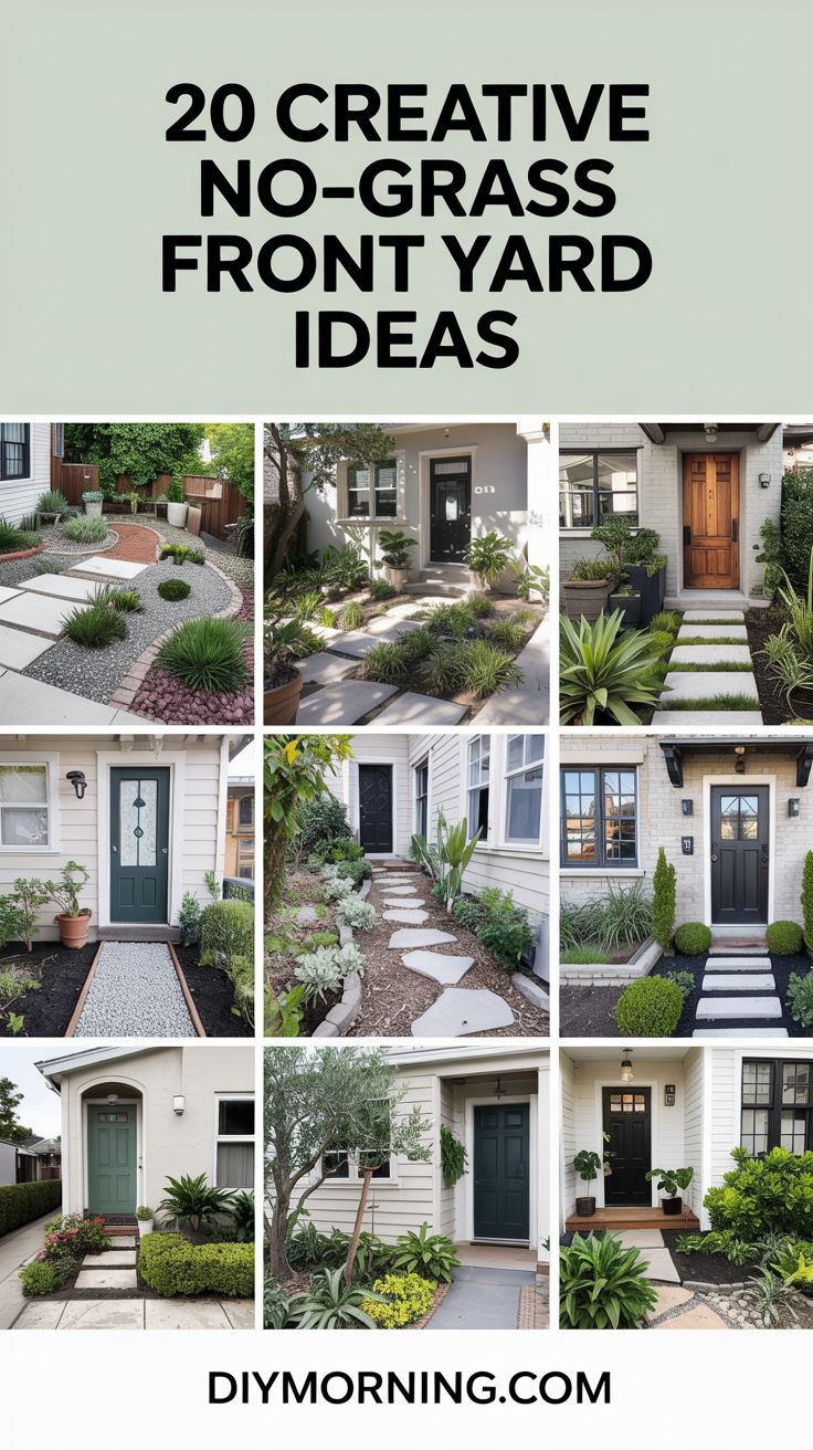 20 Creative No-Grass Front Yard Ideas for a Stunning Curb Appeal - DIY ...
