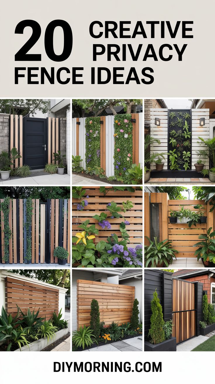 20 Creative Privacy Fence Ideas for Your Backyard Oasis - DIY Morning