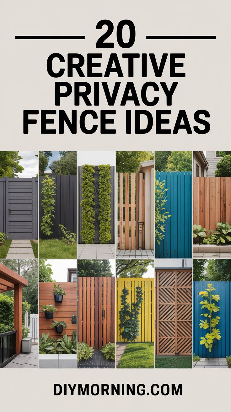 20 Creative Privacy Fence Ideas for Your Backyard Oasis - DIY Morning