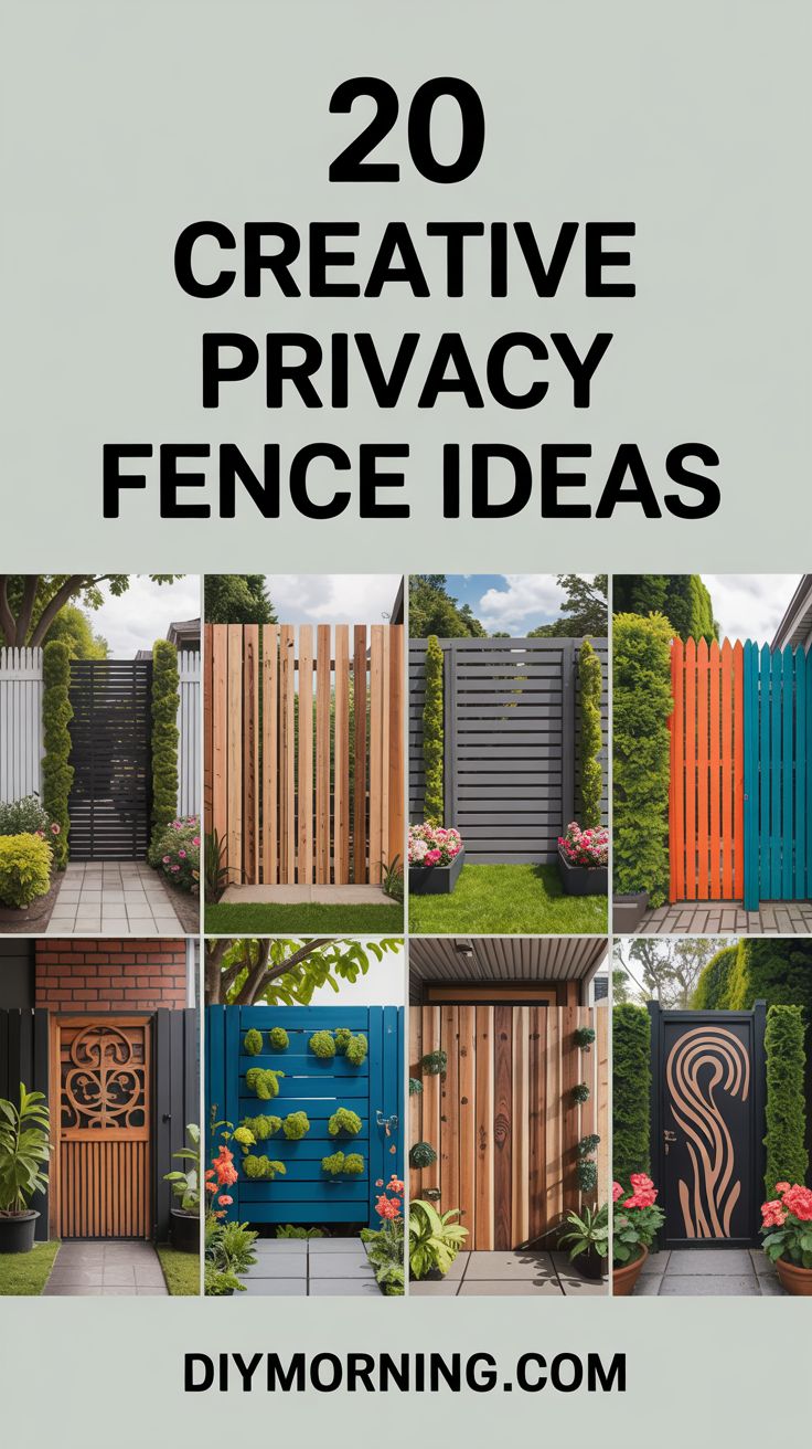 20 Creative Privacy Fence Ideas for Your Backyard Oasis - DIY Morning